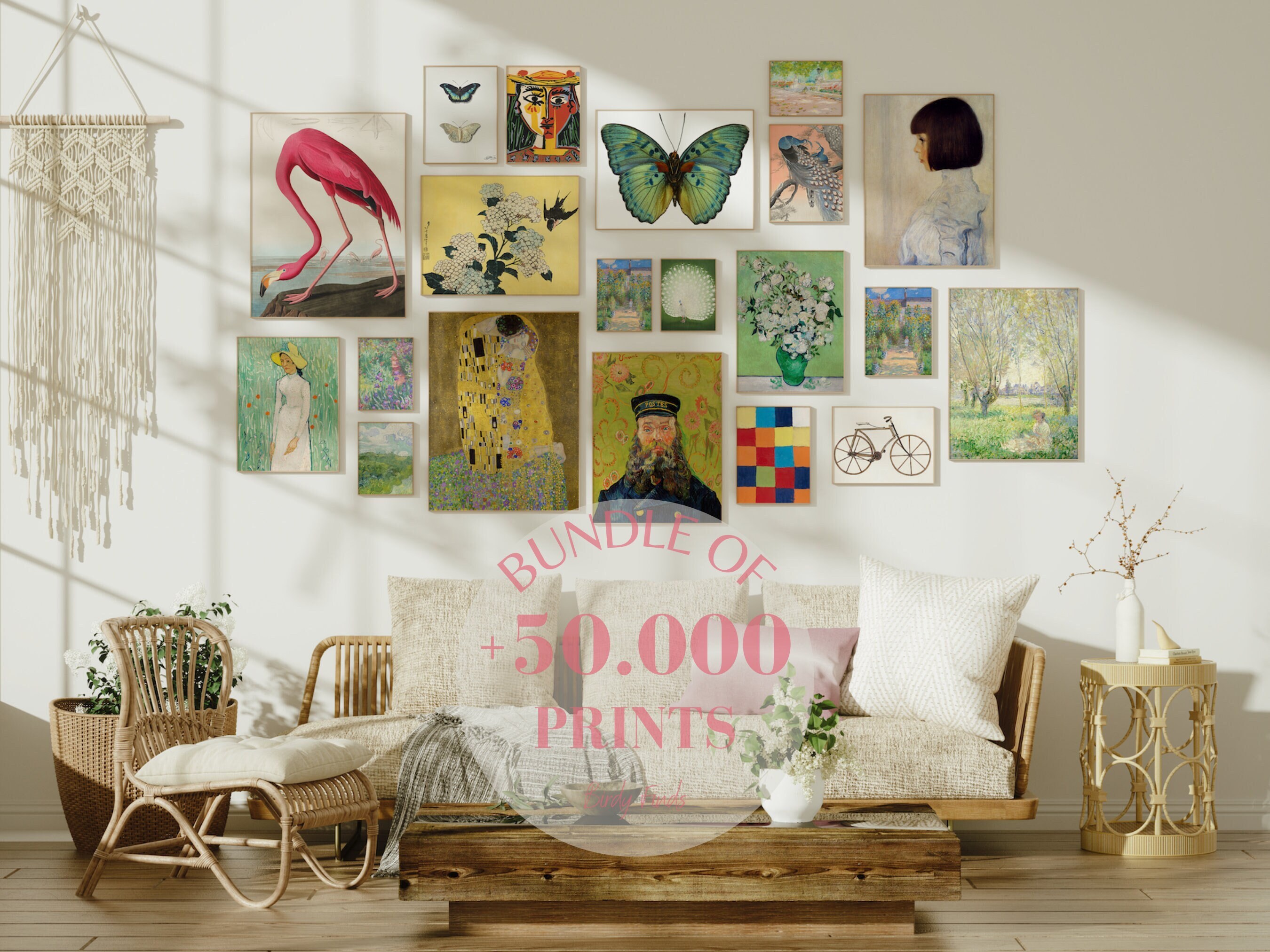 50,000 Printable Vintage Art Prints for Home Decor Eclectic Gallery Set ...