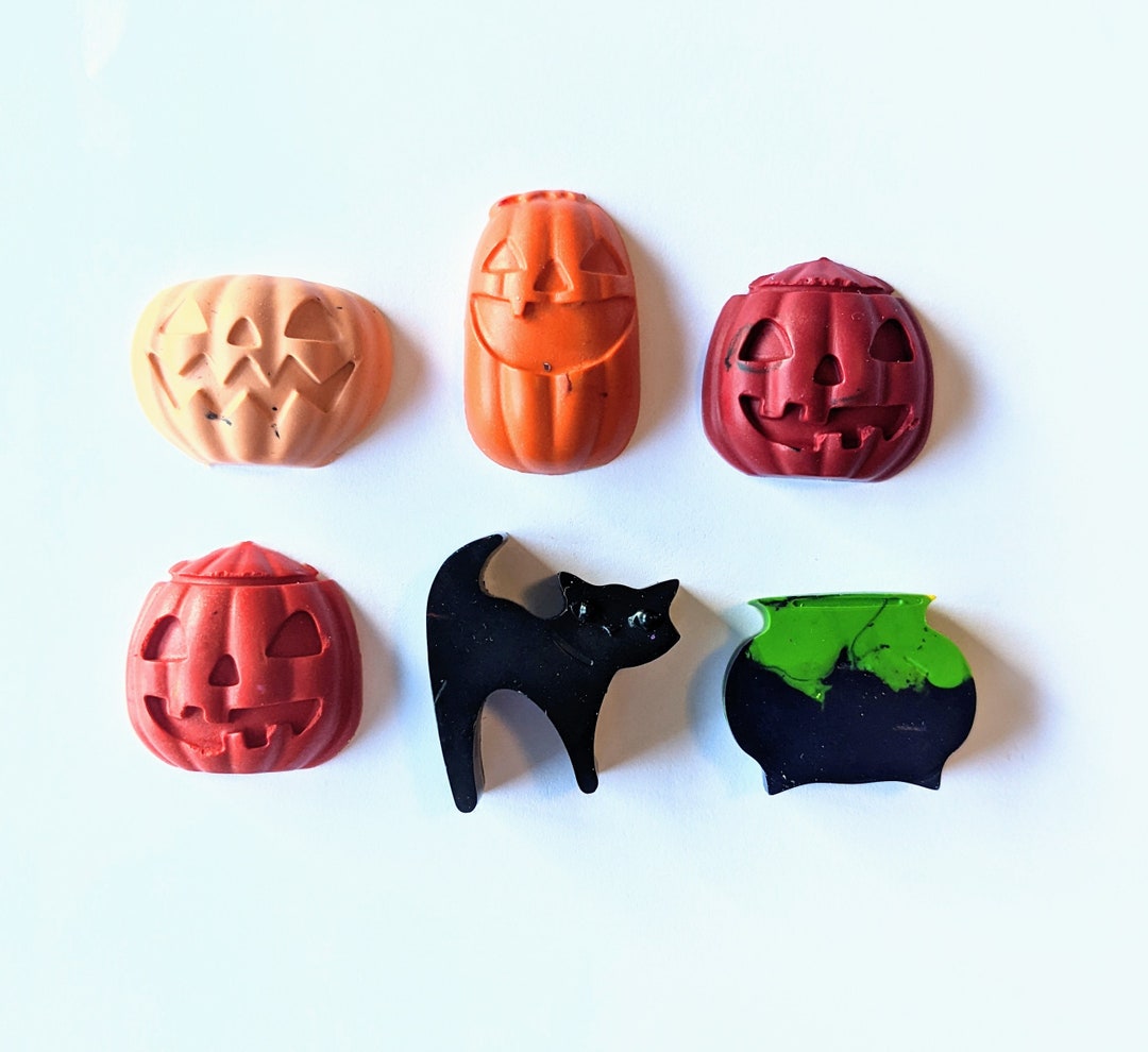 Halloween Crayons Halloween Crayon Set Pumpkin Crayons Teal - Etsy