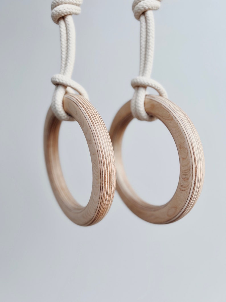 Wooden Gymnastic Rings for Kids Exercise Rings Fitness Rings Trapeze ...