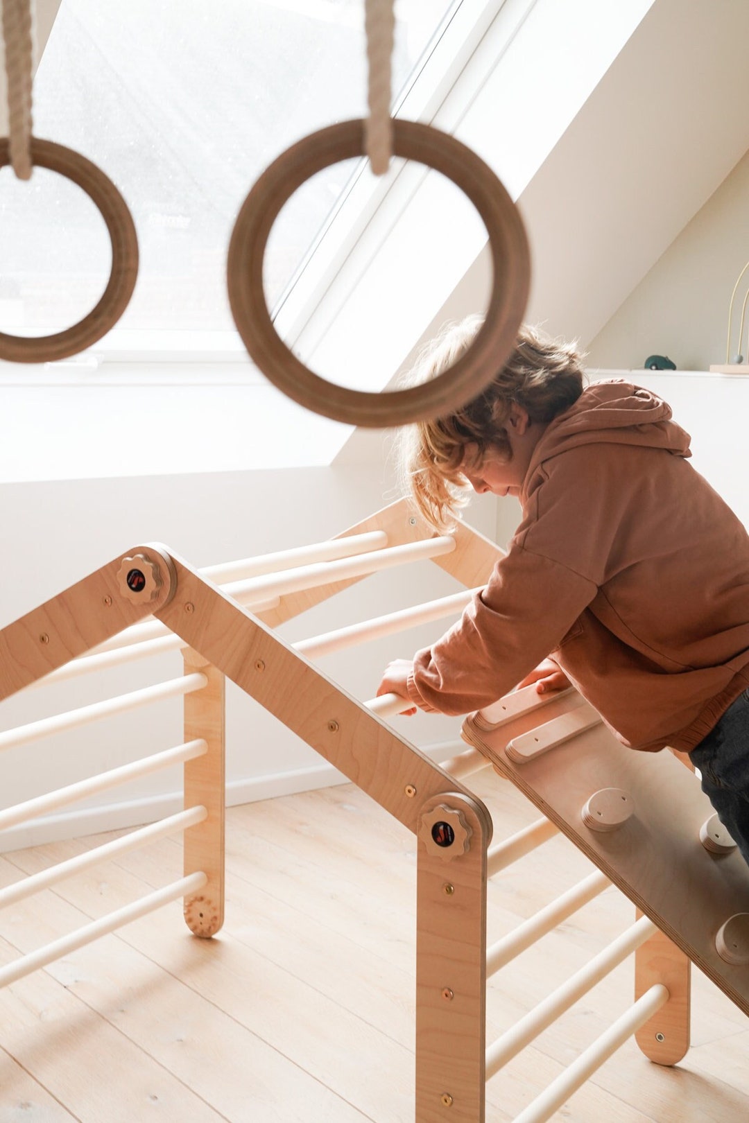 Transformable Triangle Climber With Ramp Adjustable Wooden Climbing ...