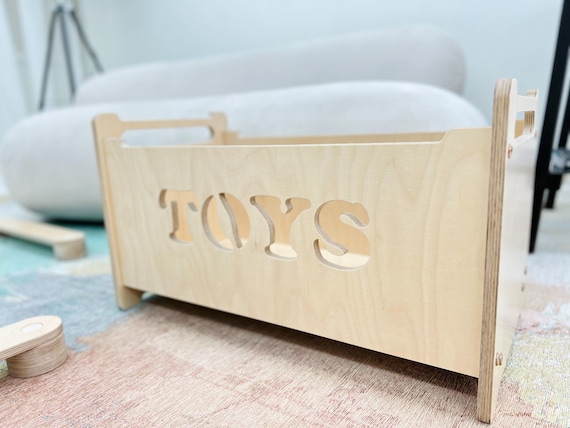 Montessori Wooden Toy Box for Kids Montessori Toy Storage for Toddlers Sustainable Storage Box for Toys and Books Spielzeugkiste Aus Holz Etsy