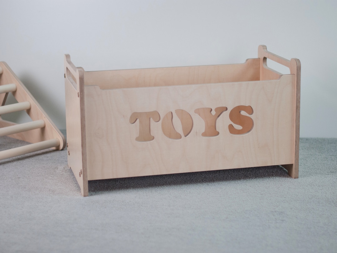 Handcrafted Montessori Wooden Toy Box for Kids Room | Personalized ...