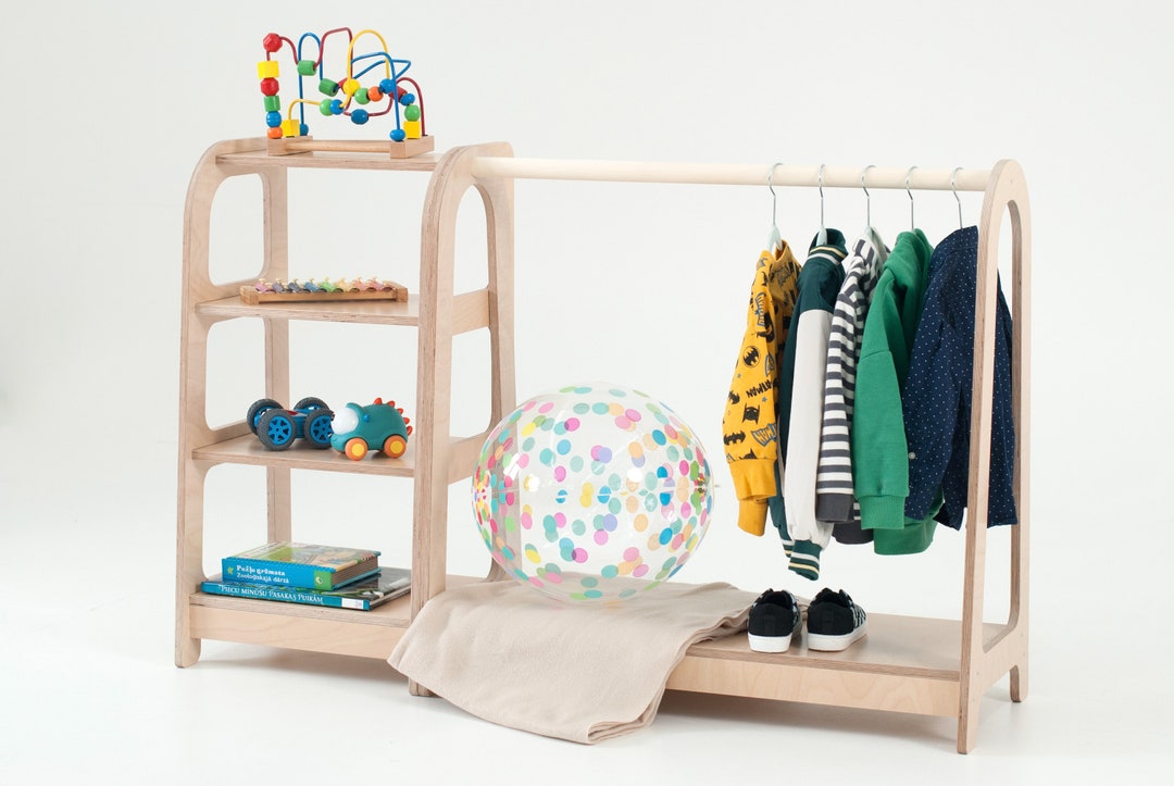 Kids Dress up Rack Toy Shelf for Children's Room Kids Clothing Rack ...