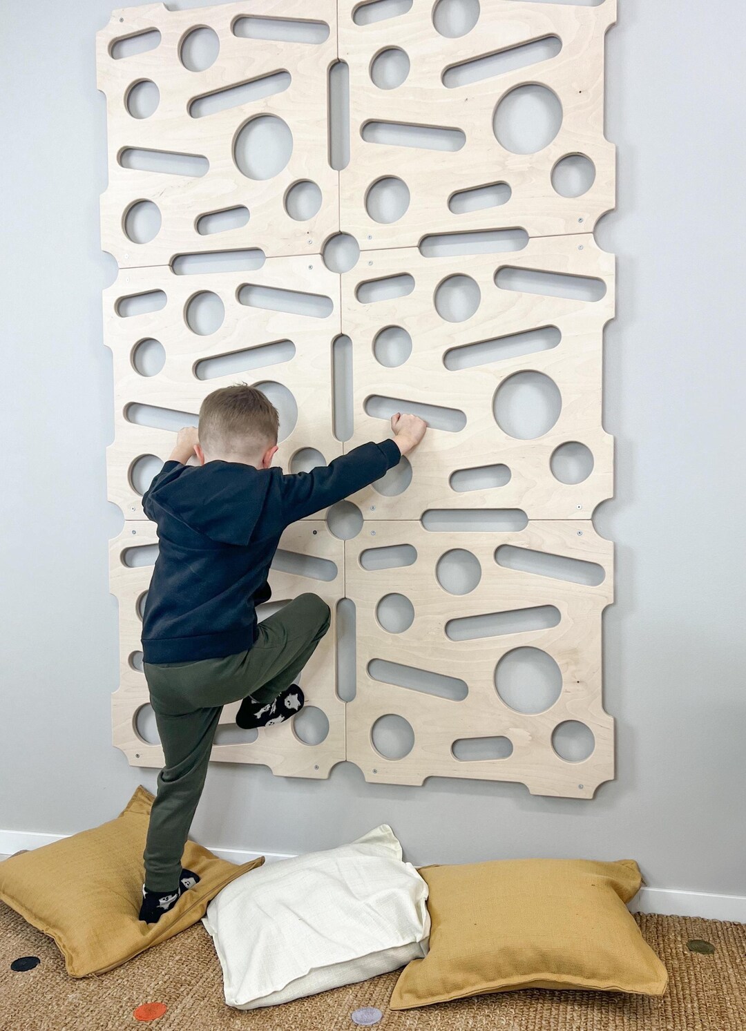 Climbing Wall Panels for Kids, Playroom Climbing Wall for Kids, Jungle ...