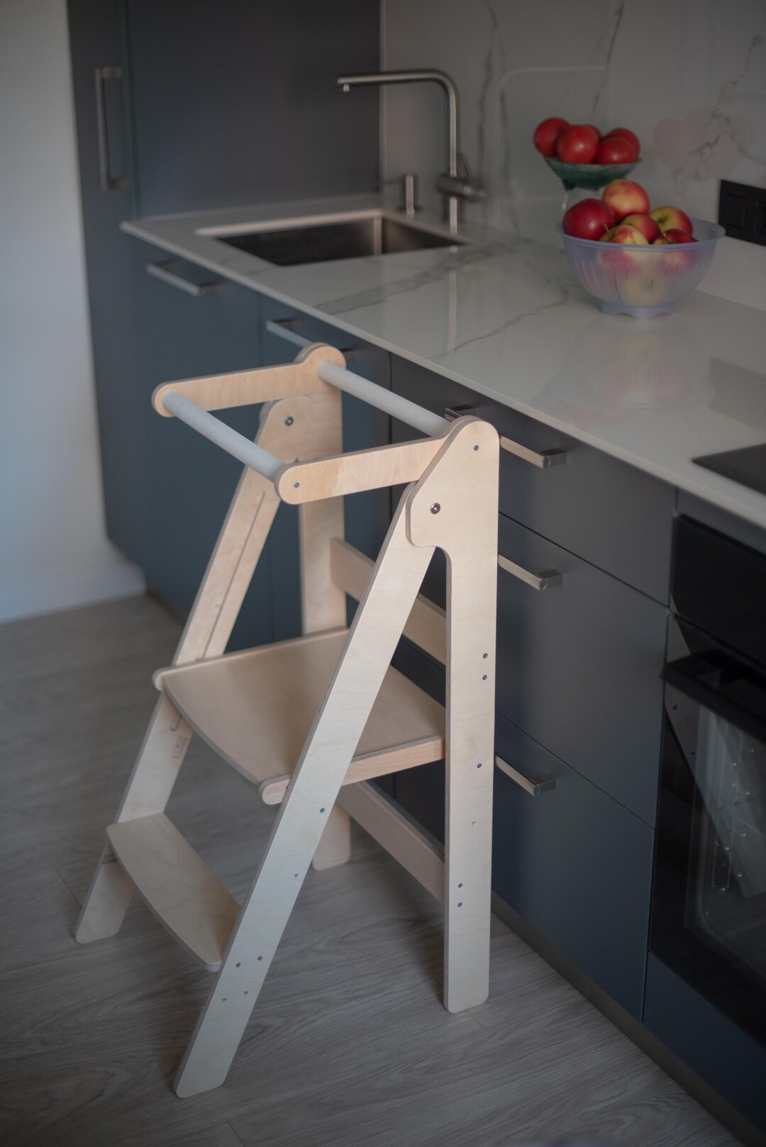 Foldable Toddler Tower Kids Helper Tower Foldable Kitchen Tower ...