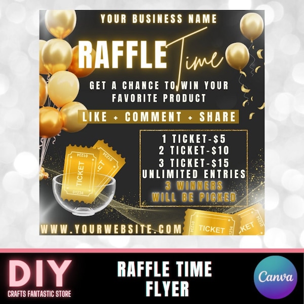 Editable Raffle Ticket Template - Etsy