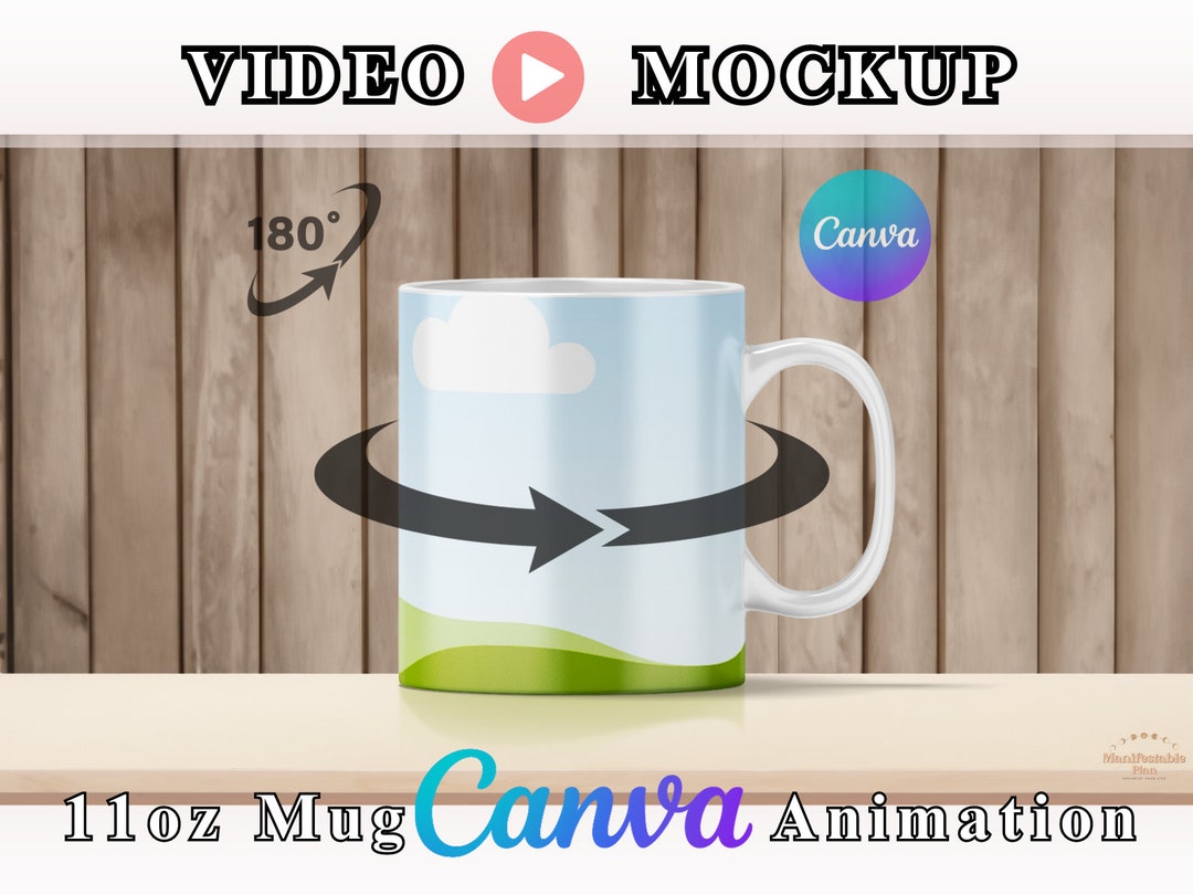 Rotating Mug Canva Template, Canva 11oz Rotating Mug Mockup, Animated ...