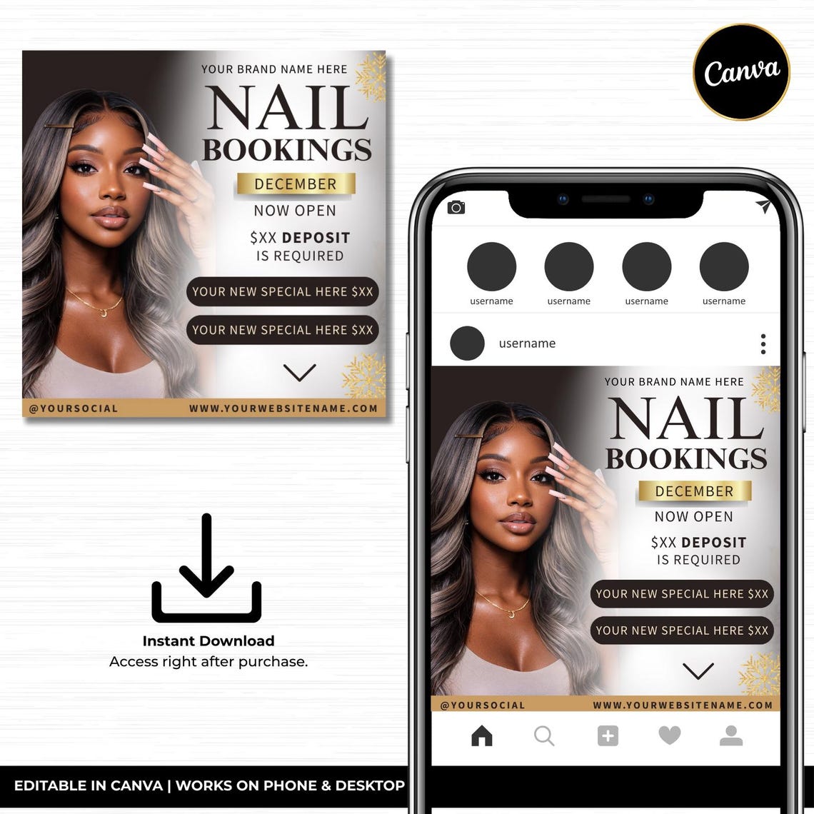 Flyer para Agendamento de Unhas | Modelo de Agendamento de Unhas de ...