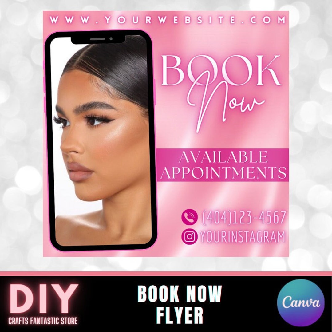 Editable Book Now Flyer | DIY Appointments Available Booking Template ...