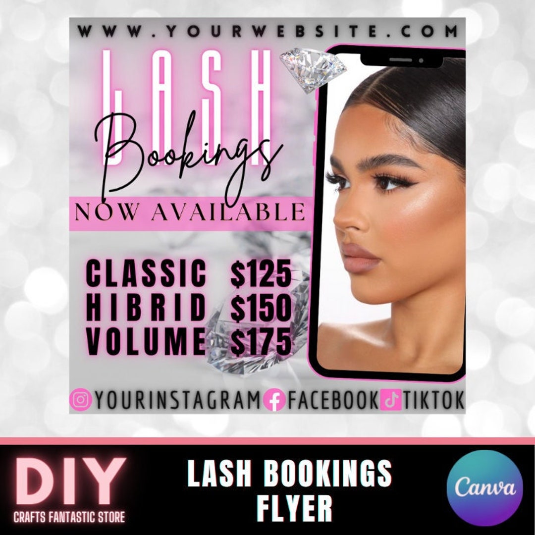 Lash Booking Flyer | DIY Book Now Appointments Available Makeup ...