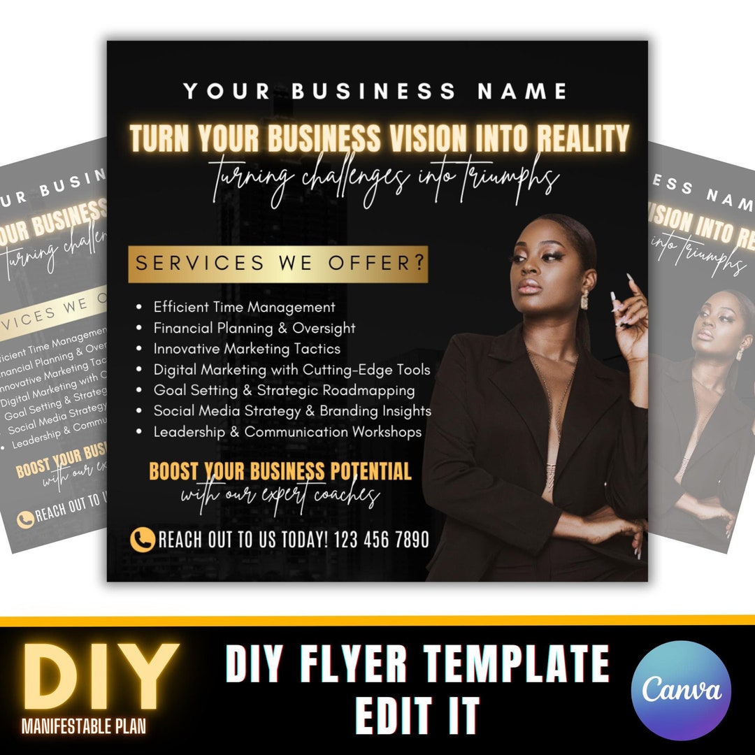 Editable Business Coach Flyer Template Custom Consultation Flyer ...