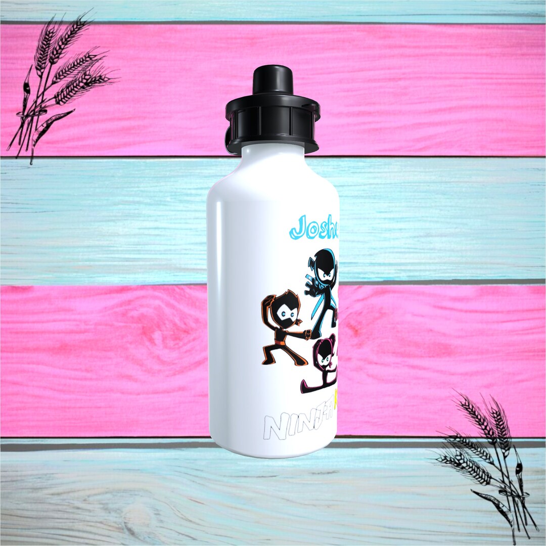 Printed 600ml Ninja Kidz Aluminium Water Bottle, Any Name, Available in ...