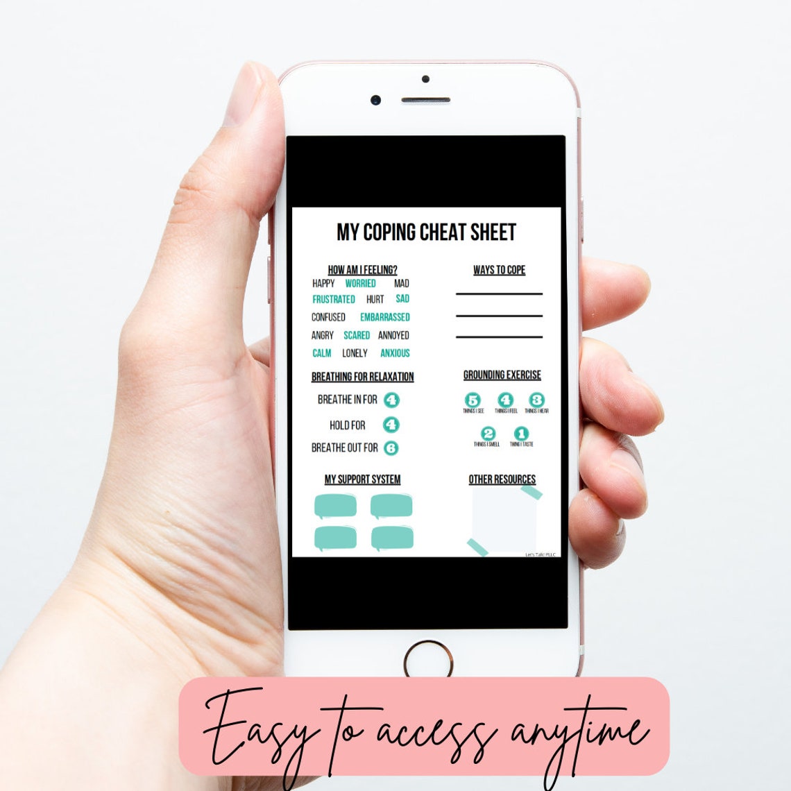 Coping Cheat Sheet for Teens & Adults, Coping Worksheet, Coping Skills ...