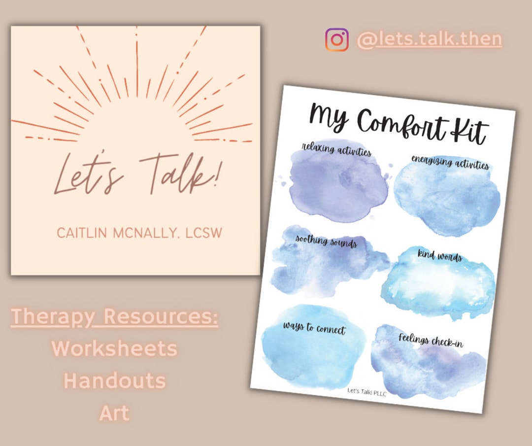 My Comfort Kit Therapy Worksheet for Preteens, Teens, and Young Adults ...