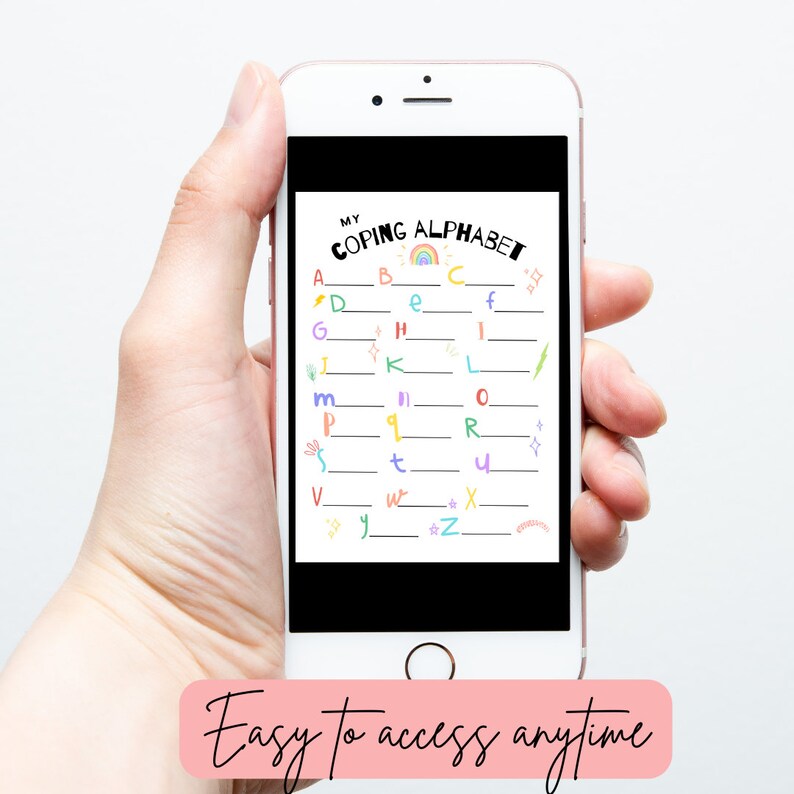 Coping Alphabet Worksheet, Therapy Worksheet, Coping Skills Worksheet ...