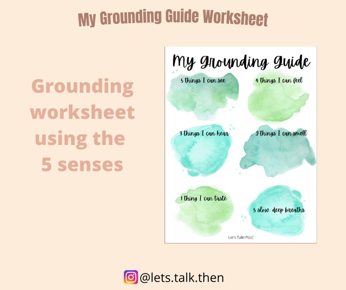 My Grounding Guide, Grounding Worksheet for Therapy, Worksheet for ...
