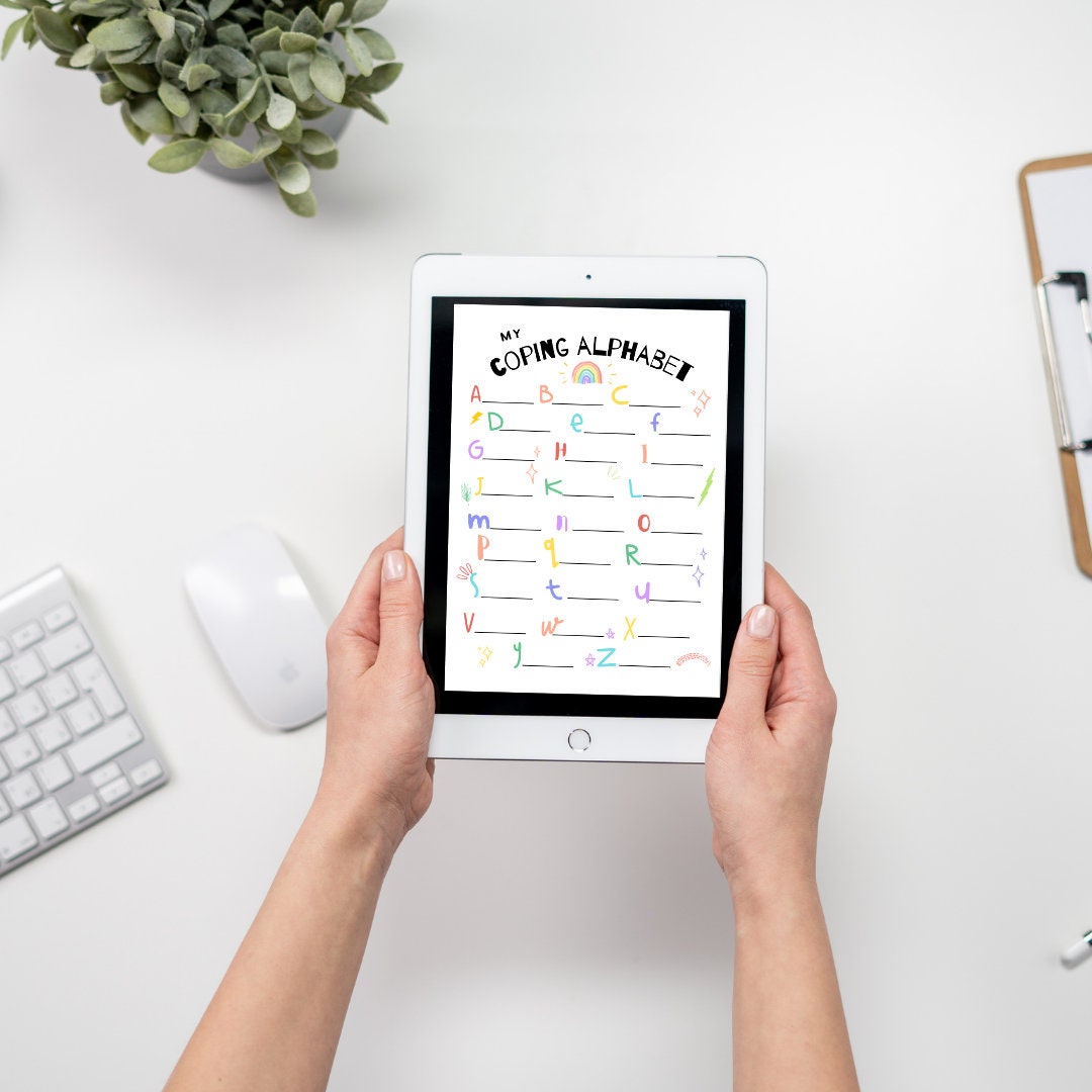 Coping Alphabet Worksheet, Therapy Worksheet, Coping Skills Worksheet ...