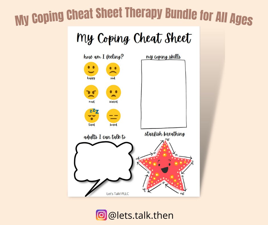 My Coping Cheat Sheet Bundle, for All Ages, Children, Teens, Adults ...