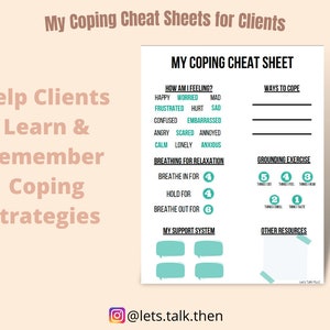My Coping Cheat Sheet Bundle, for All Ages, Children, Teens, Adults ...