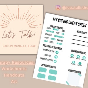Coping Cheat Sheet for Teens & Adults, Coping Worksheet, Coping Skills ...