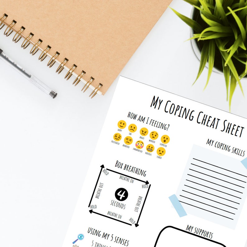 My Coping Cheat Sheet for Teens, Coping Skills Worksheet for Teens ...