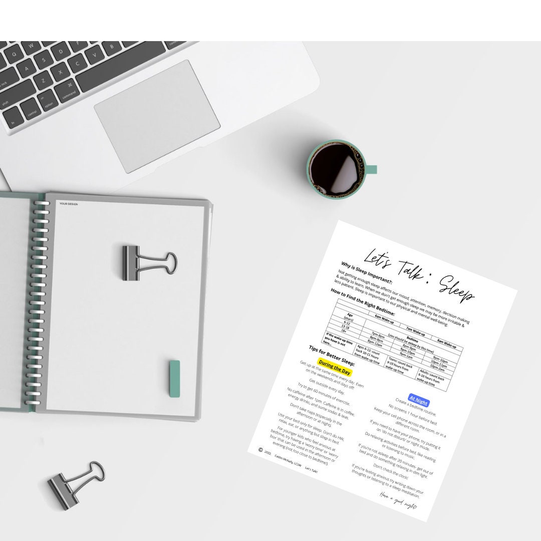 Let's Talk: Sleep, Sleep Handout, Sleep Worksheet, Sleep Tips, Therapy ...