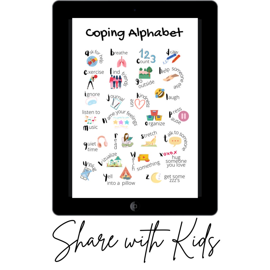 Coping Alphabet Art, Coping Skills, A-Z Coping Skills, Coping Abcs ...
