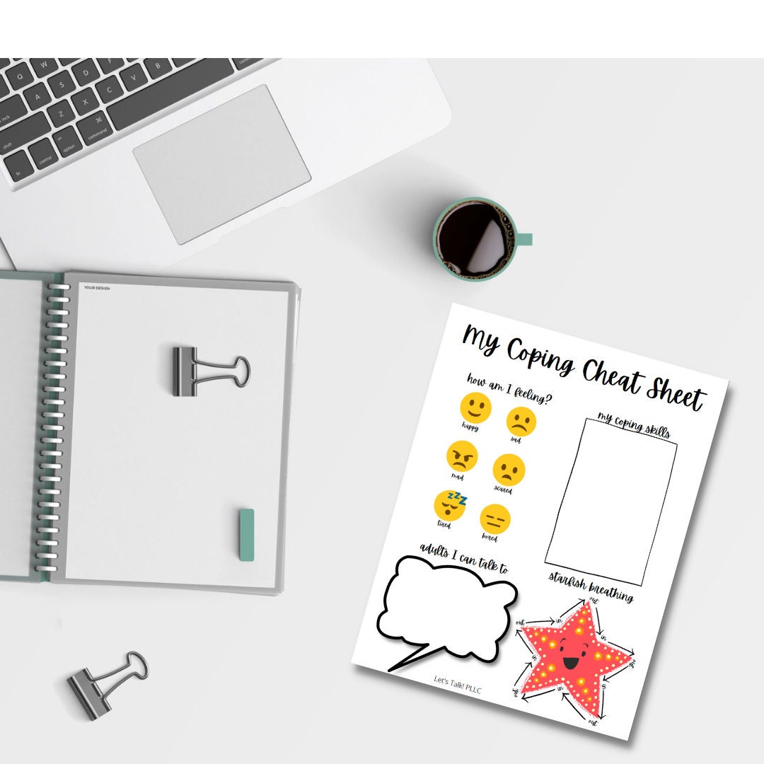 My Coping Cheat Sheet for Kids, Therapy Worksheet for Kids, Coping ...