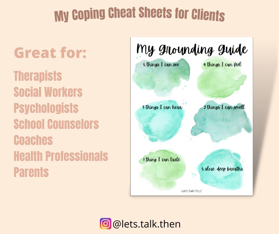 My Grounding Guide, Grounding Worksheet for Therapy, Worksheet for ...