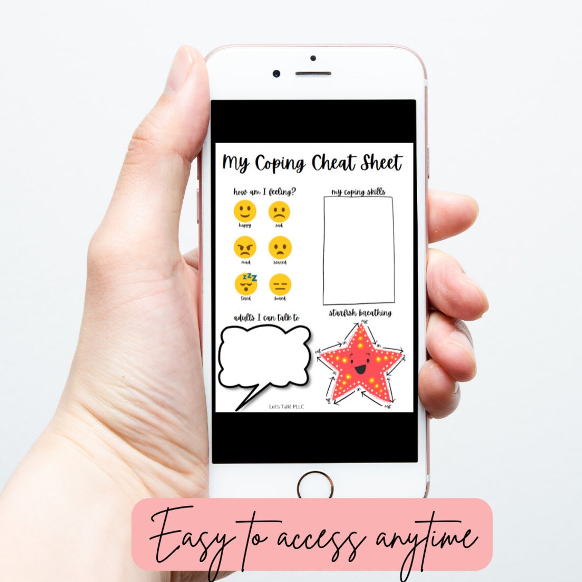 My Coping Cheat Sheet for Kids, Therapy Worksheet for Kids, Coping ...