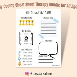 My Coping Cheat Sheet Bundle, for All Ages, Children, Teens, Adults ...