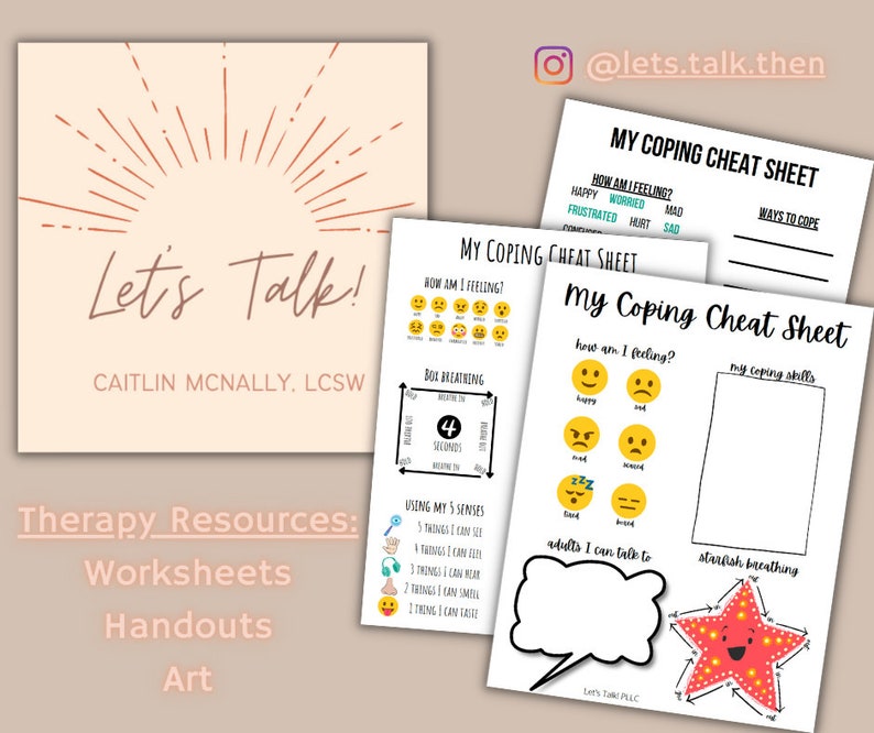 My Coping Cheat Sheet Bundle, for All Ages, Children, Teens, Adults ...
