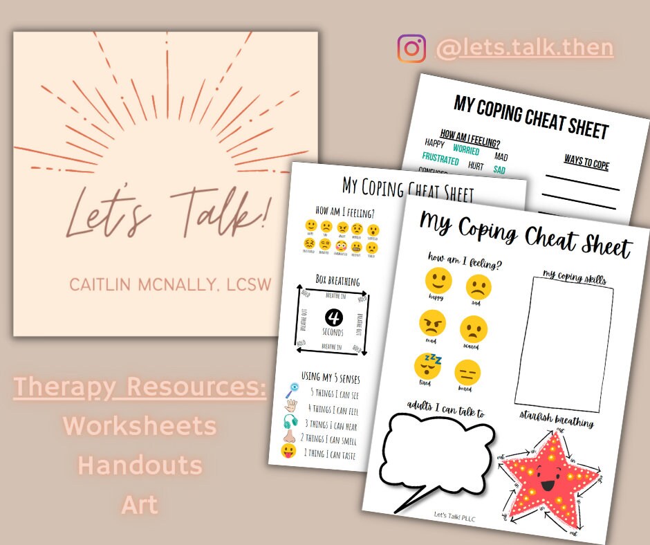 My Coping Cheat Sheet Bundle, for All Ages, Children, Teens, Adults ...