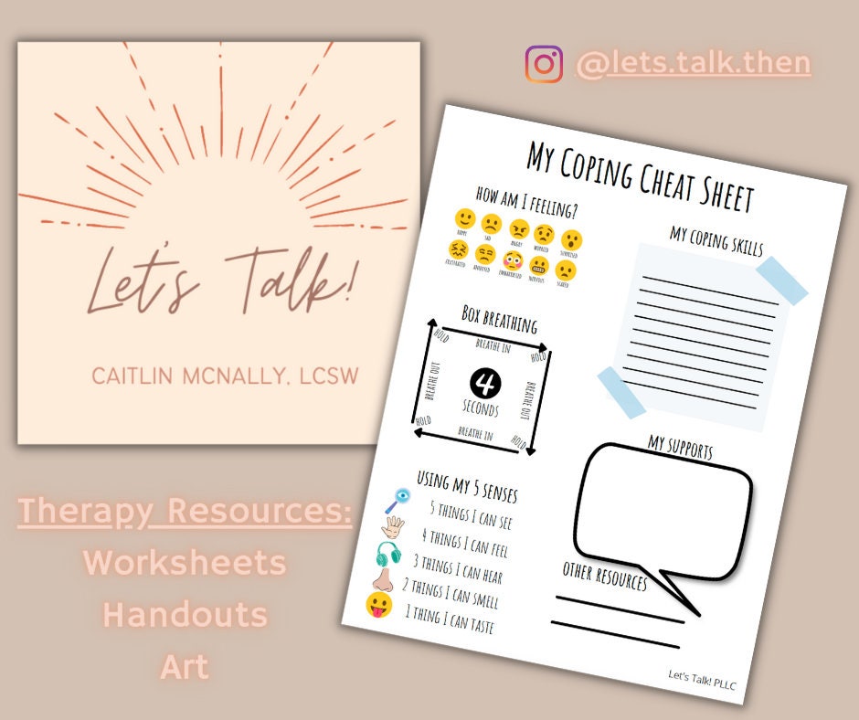 My Coping Cheat Sheet for Teens, Coping Skills Worksheet for Teens ...