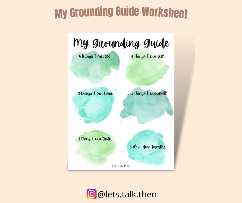 My Grounding Guide, Grounding Worksheet for Therapy, Worksheet for ...