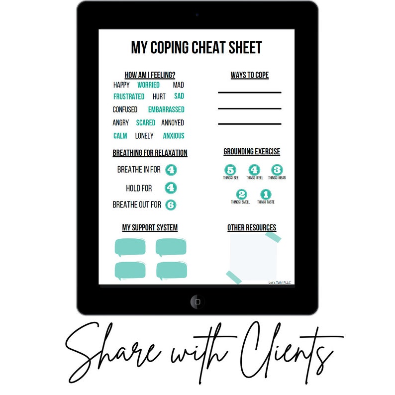 My Coping Cheat Sheet Bundle, for All Ages, Children, Teens, Adults ...