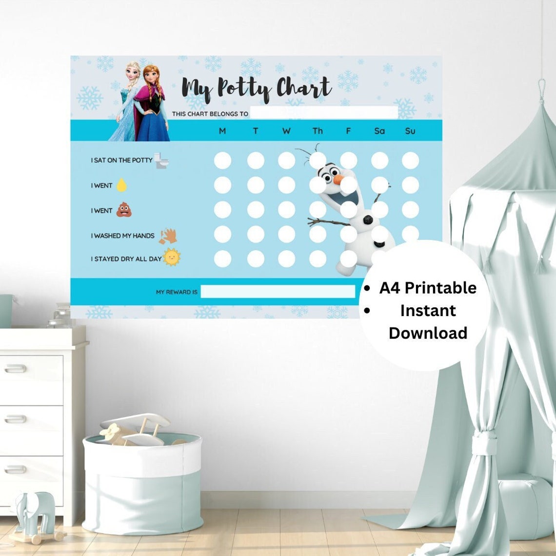 Potty Training Chart Potty Chart Girl Potty Chart Printable - Etsy