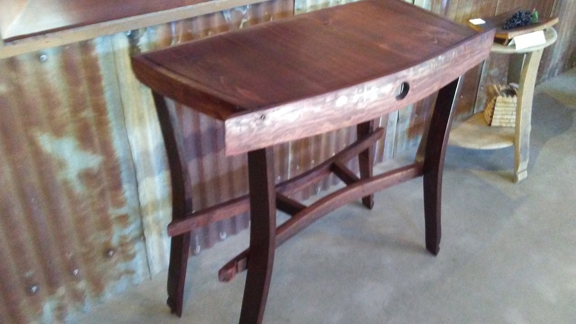 Wine Barrel Stave Table (pine Top) - Etsy