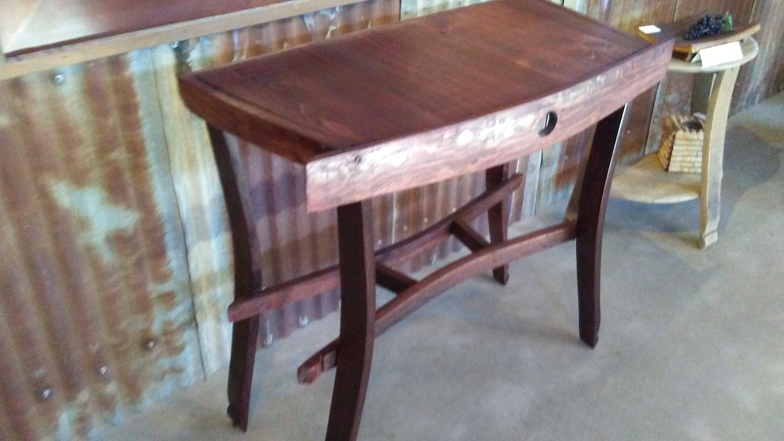 Wine Barrel Stave Table (pine Top) - Etsy