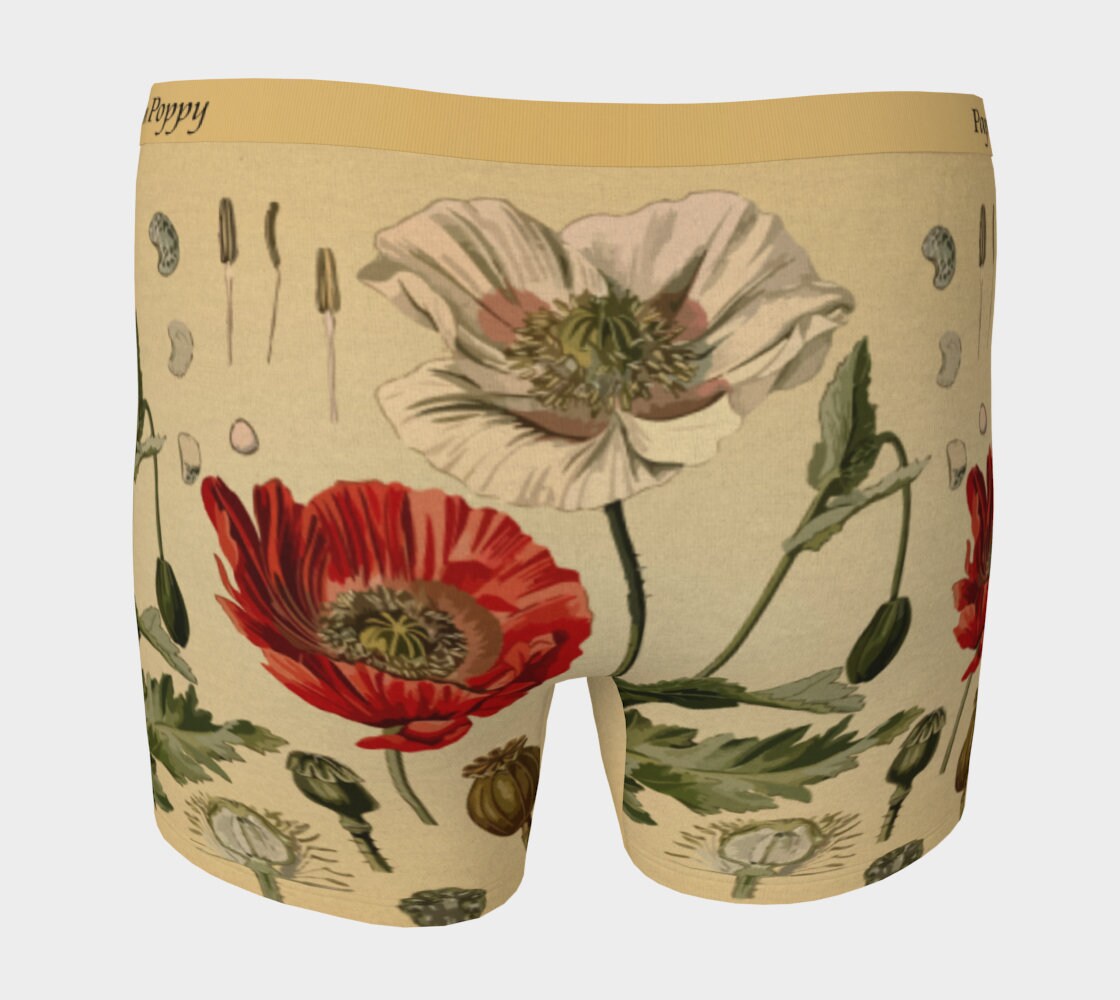 Opium Poppy ~ Mens Boxer Briefs ~ Mens Underwear ~ Botanical Art ...
