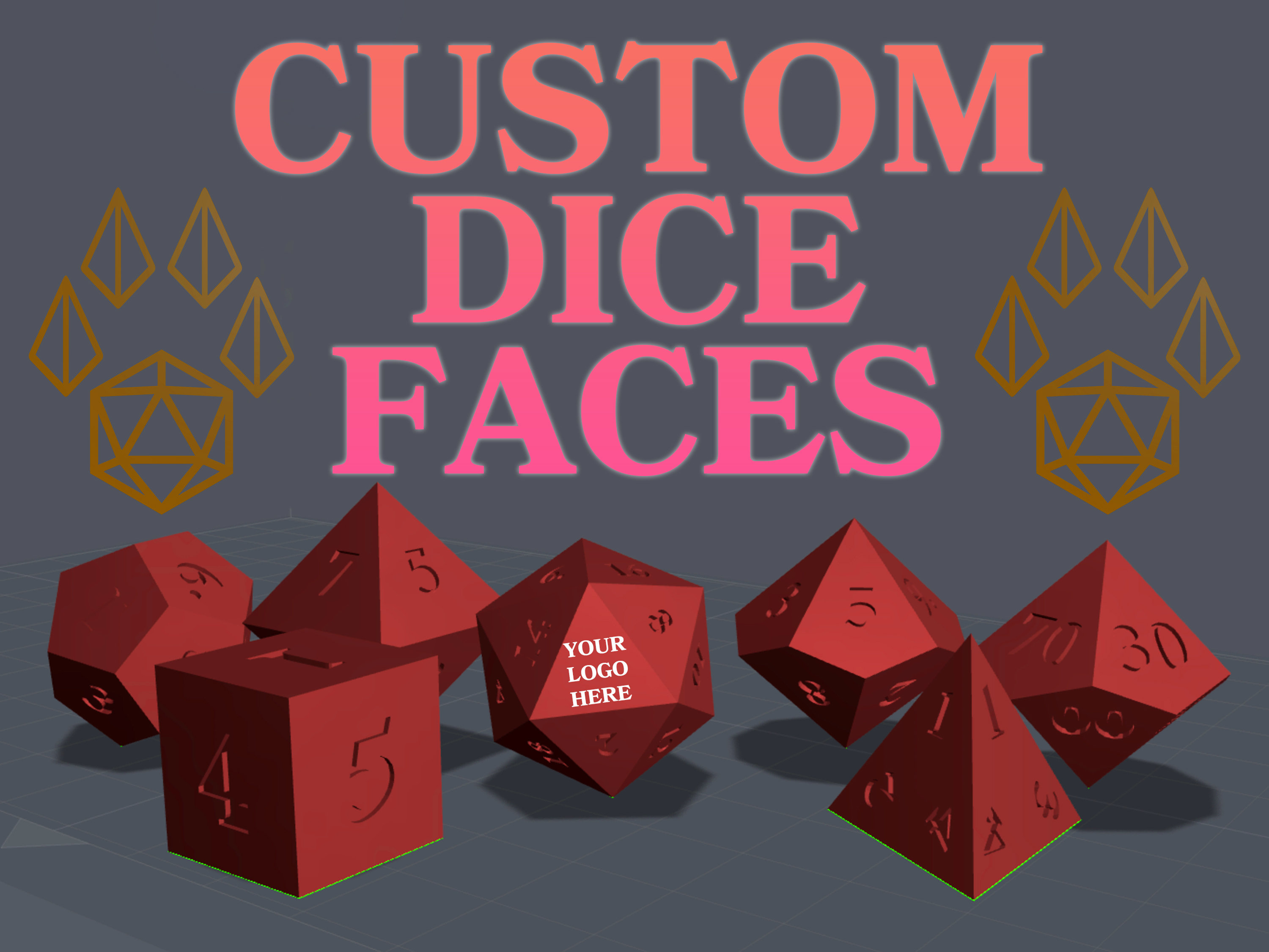 Custom Dice Faces designed for You Any Font, Images, or Designs You Can ...