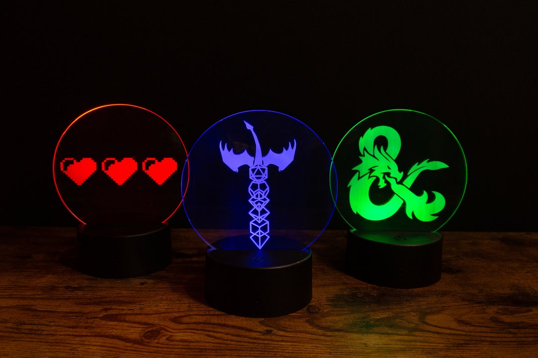 Custom Laser Etched Acrylic Lights Color Changing - Dungeons and ...