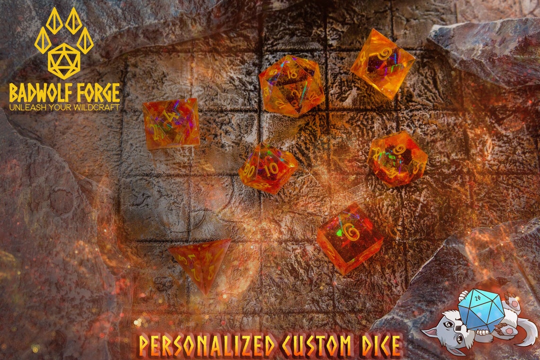 Custom DND Dice You Inspire, I Forge. Sharp Edged Handmade Resin Dice Based on Your Wishes ...