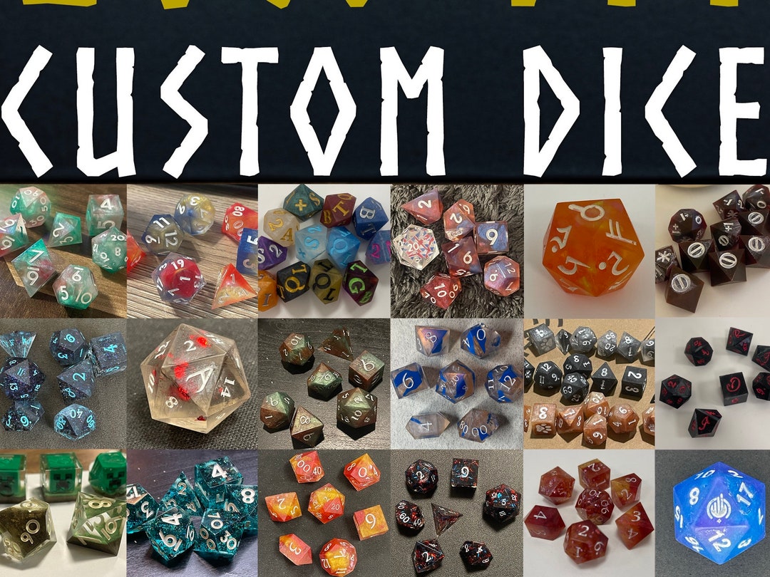 Custom DND Dice You Inspire, I Forge. Sharp Edged Handmade Resin Dice ...