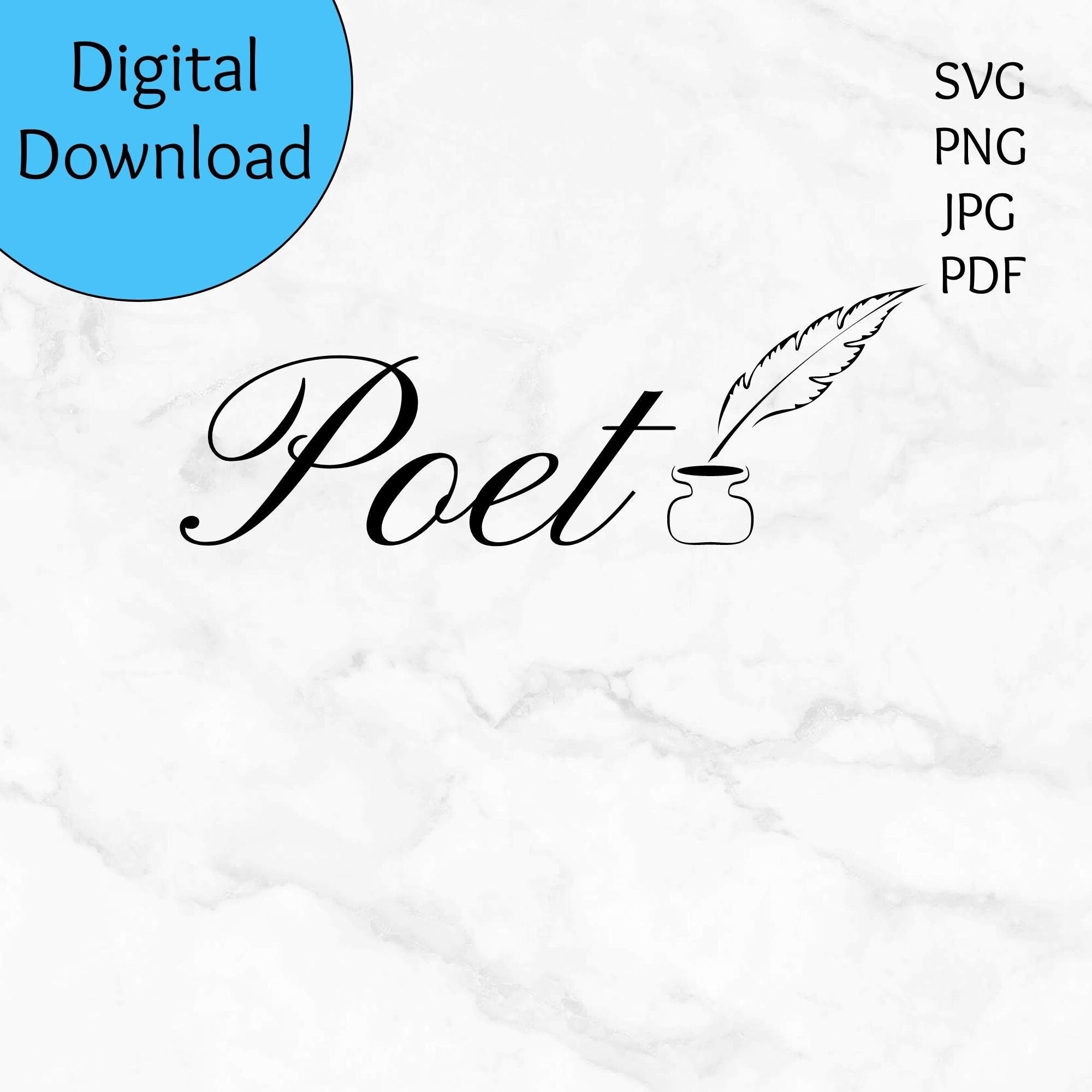 Poet SVG, Author SVG, Writer Svg - Etsy