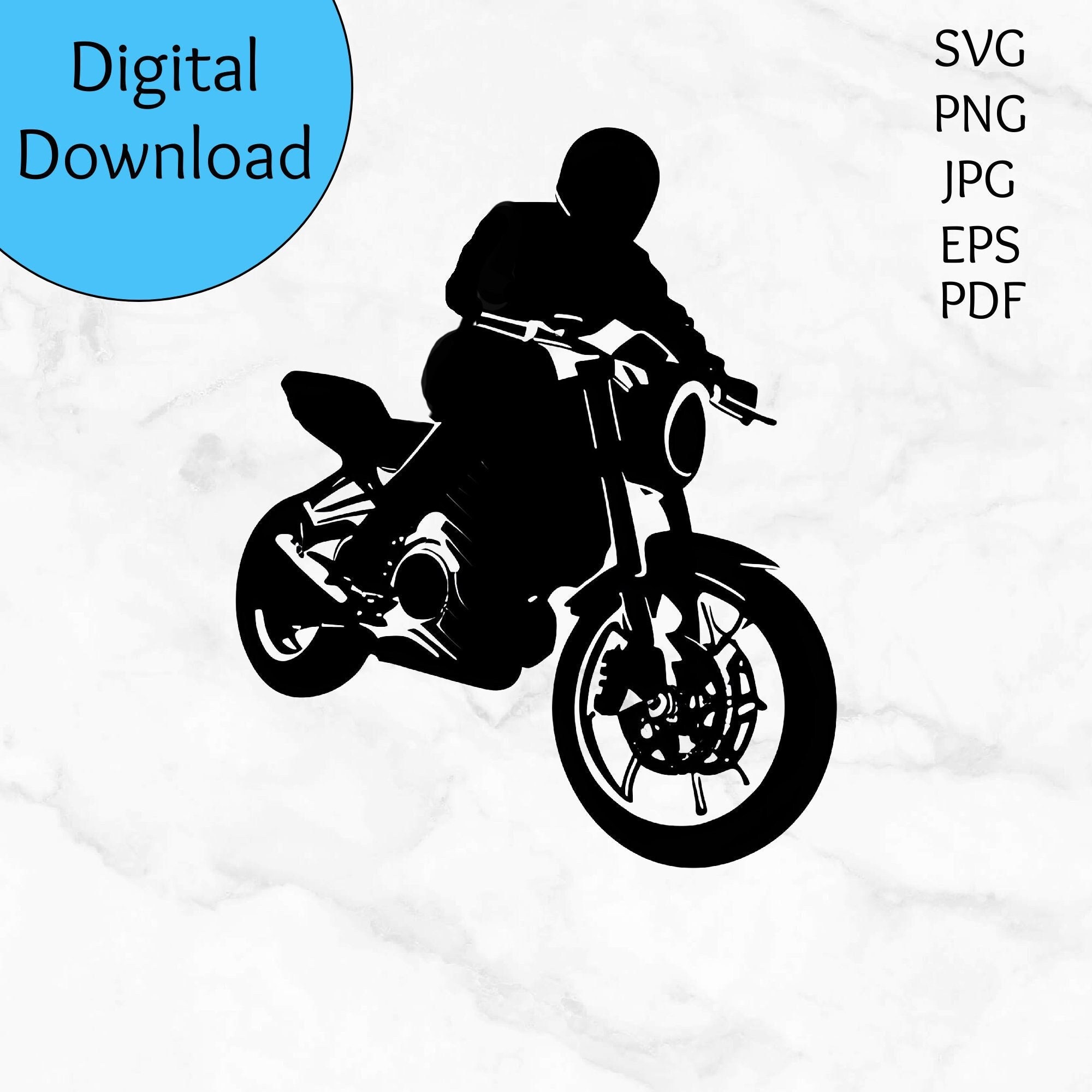 Motorcycle SVG, Biker SVG, Motorcyclist Silhouette, Motor Bike SVG ...
