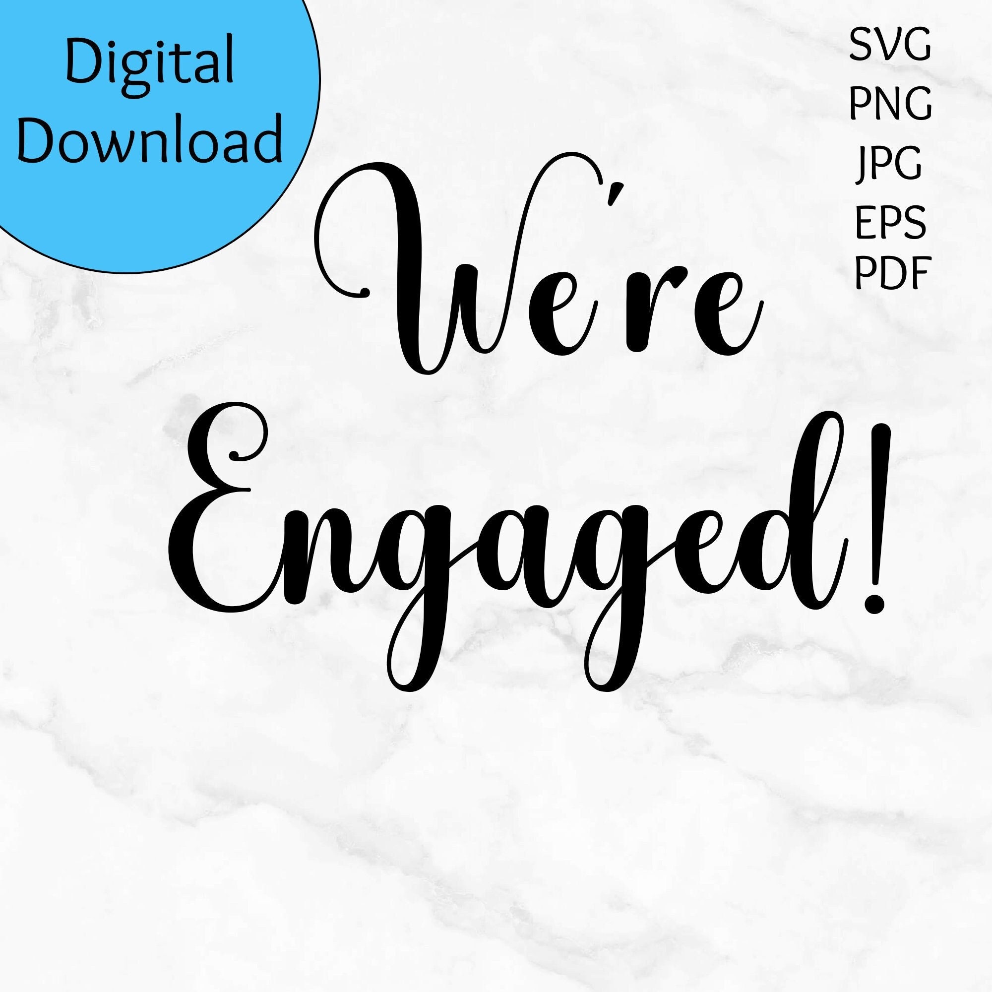 Engaged SVG, Engagement SVG, We're Engaged Cake Topper Design ...