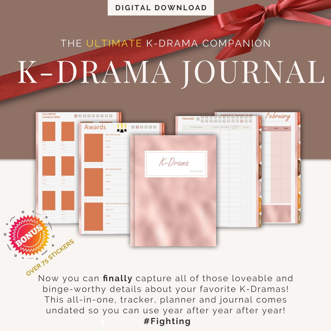Digital K-drama Journal, K-drama Tracker, Korean Drama Planner, Asian ...