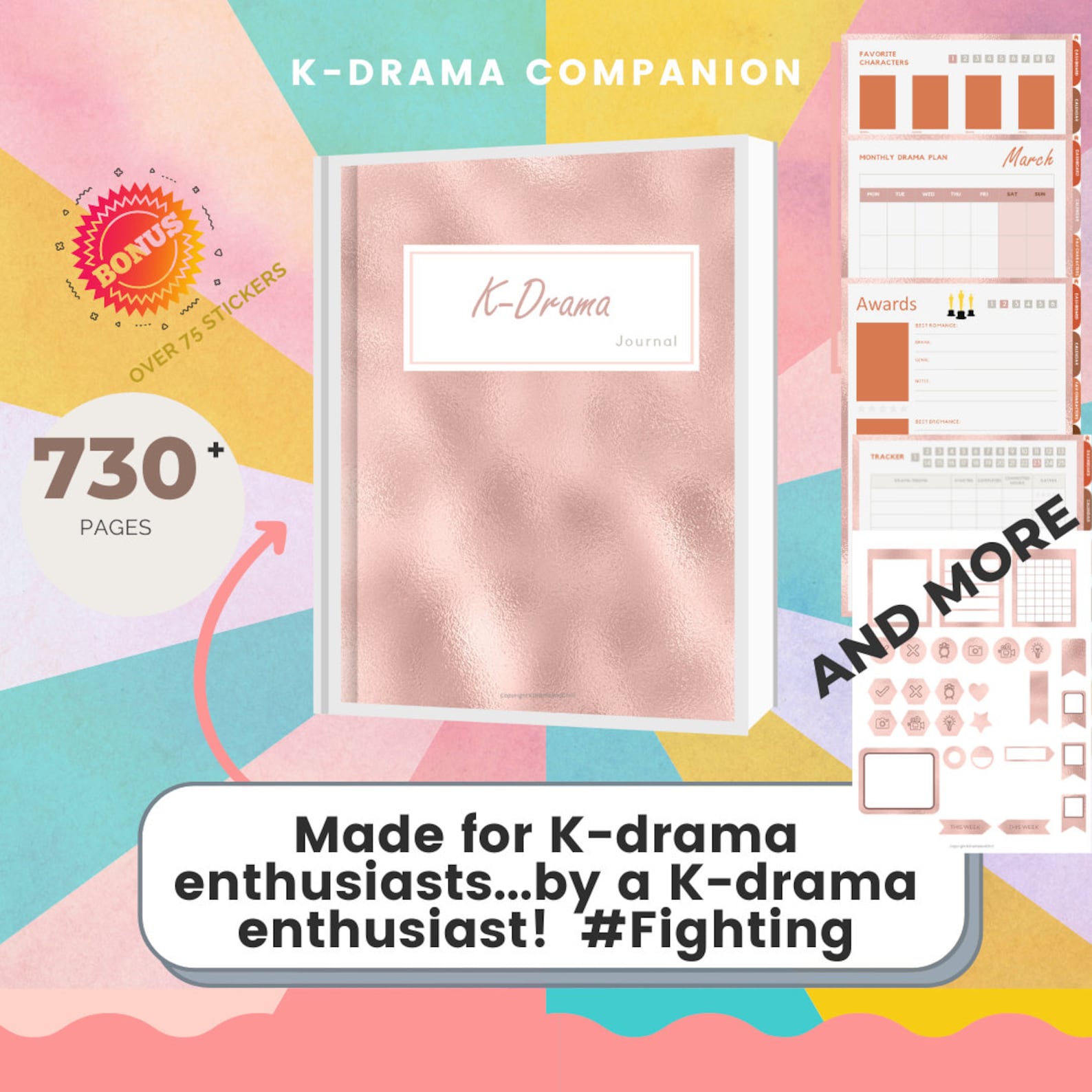 Kdrama Journal for Kdrama Fans Digital Episode Tracker - Etsy