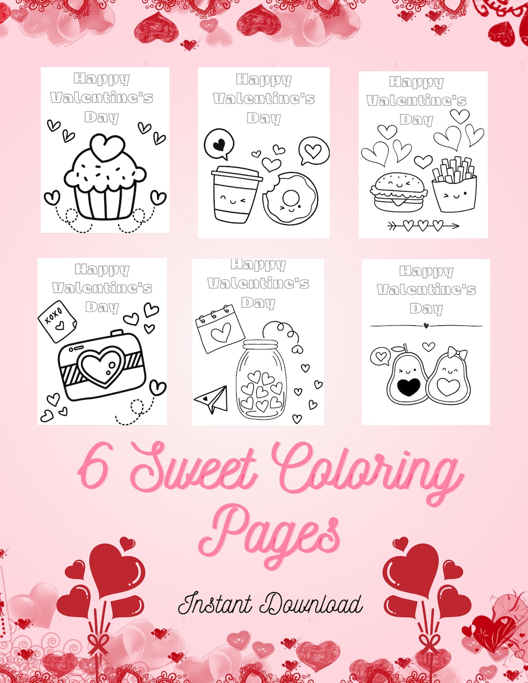 Valentine's Day Coloring Pages, Printable Coloring Pages, Valentine ...